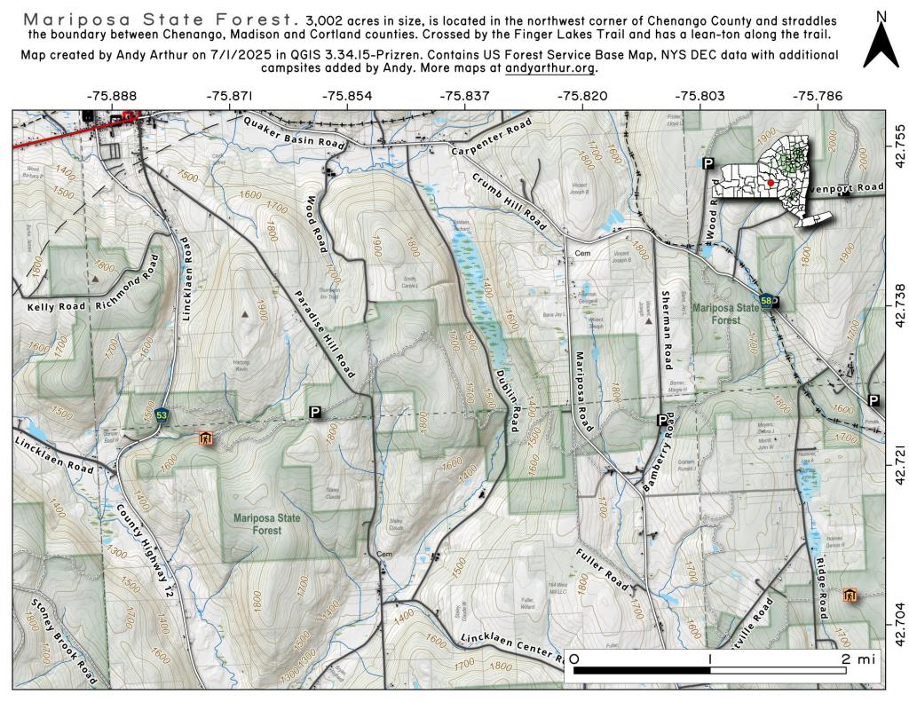 Map: Mariposa State Forest - Andy Arthur.org