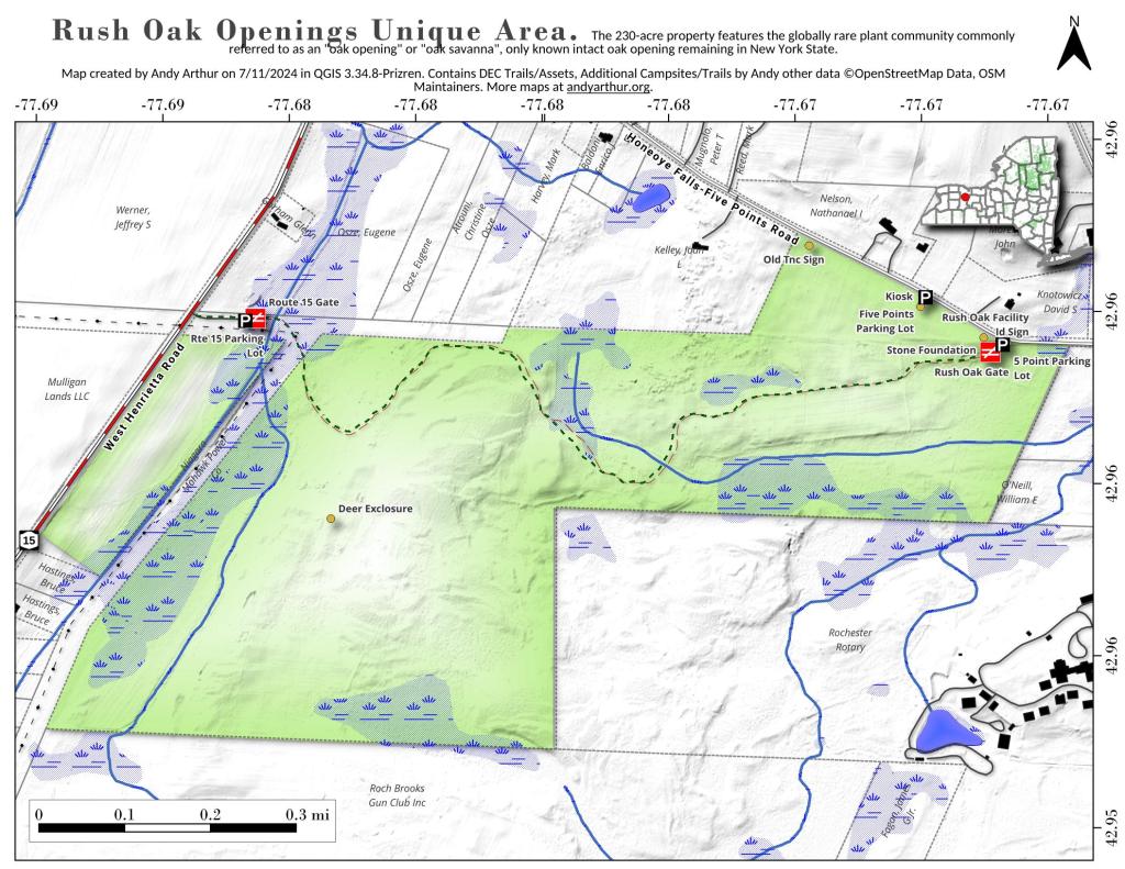 Map: Rush Oak Openings Unique Area - Andy Arthur.org