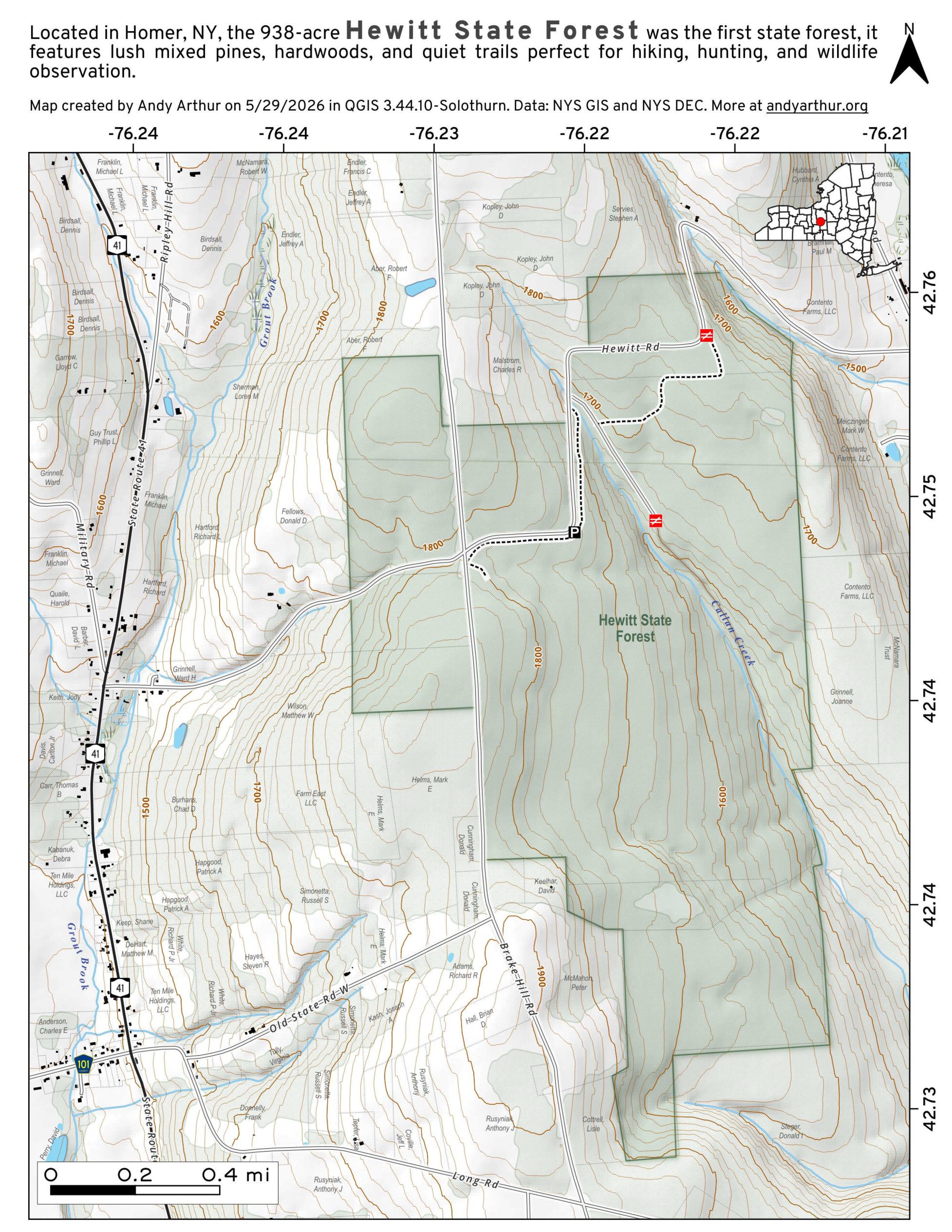 Map: Hewitt State Forest - Andy Arthur.org