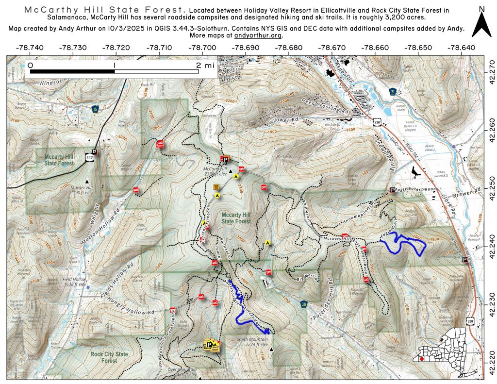 Map: McCarty Hill State Forest | Andy Arthur.org